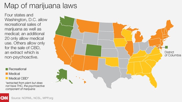 Map of State Marijuana Laws in America